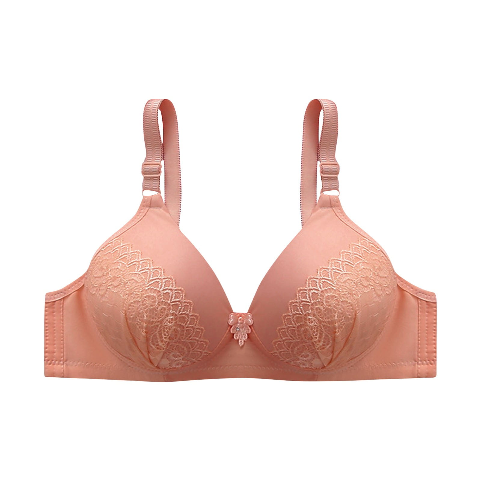 ATOYSOY Plus Size Everyday Bra Floral Lace Breathable Push Up Underwear Wireless Workout Support ...