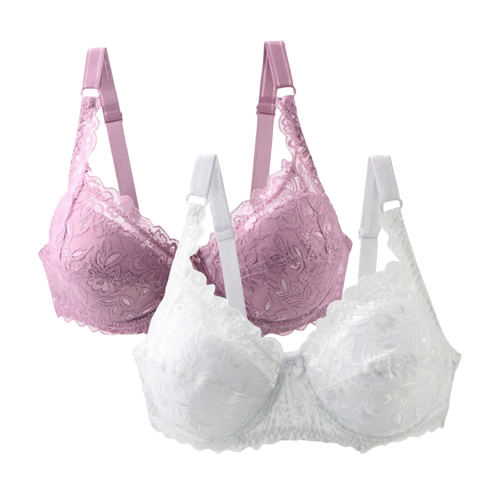 ATOYSOY Seamless Bras for Women Ladies Sheer Underwire Bra Lace Floral ...