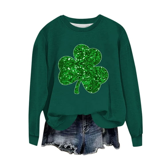 ATOYSOY St. Patrick's Day Sweatshirt for Women Irish Shamrock Print ...