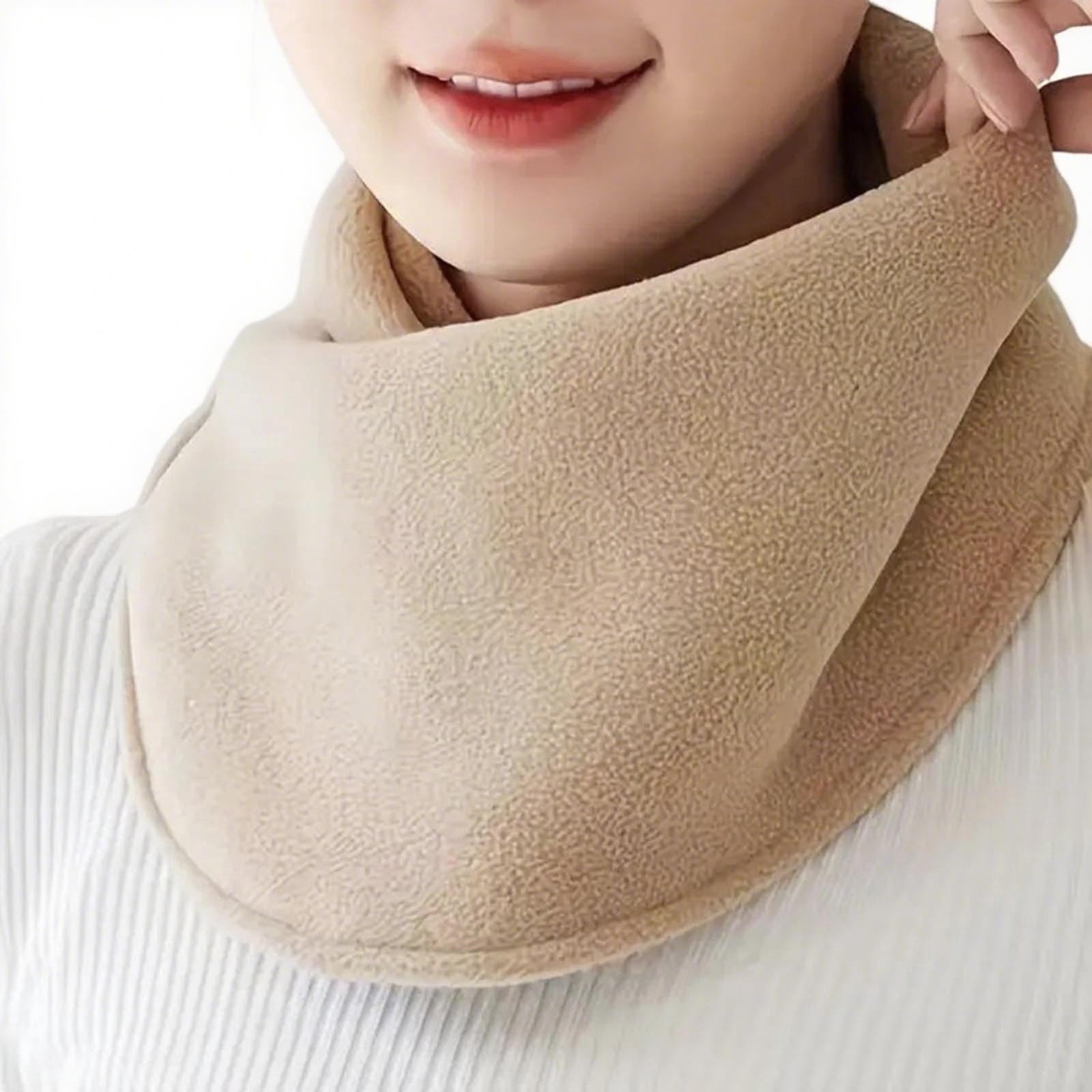 ATOYSOY Thickened Fleece Scarf with Double Button Comfy Solid Color ...