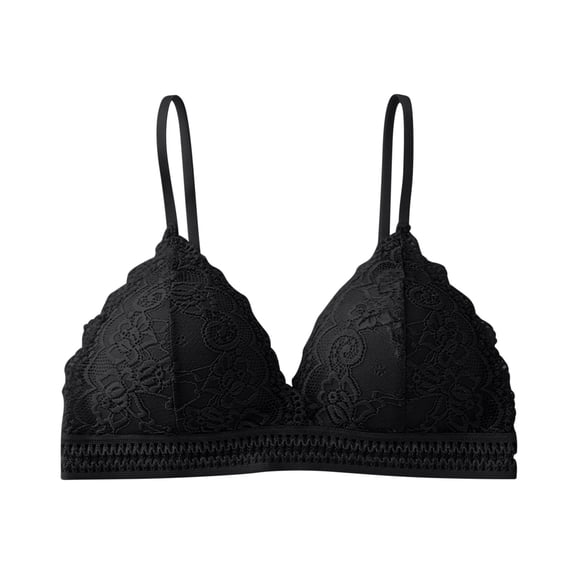 ATOYSOY V Shape Cup Hollow Floral Lace Wireless Bra No Underwire Thin ...