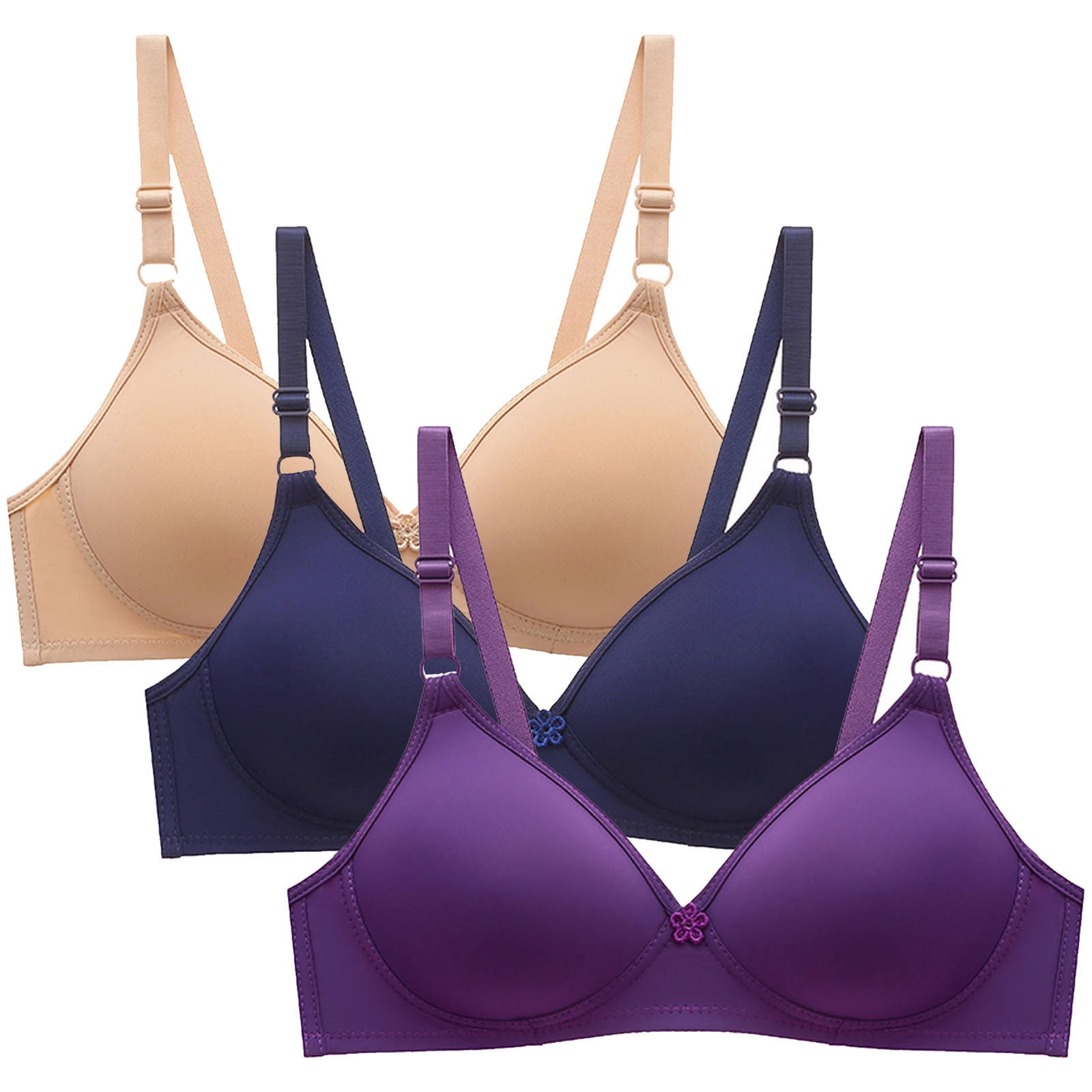 ATOYSOY Wireless Bras for Woman 3 Pack Bras for Teen Girls, Push Up ...
