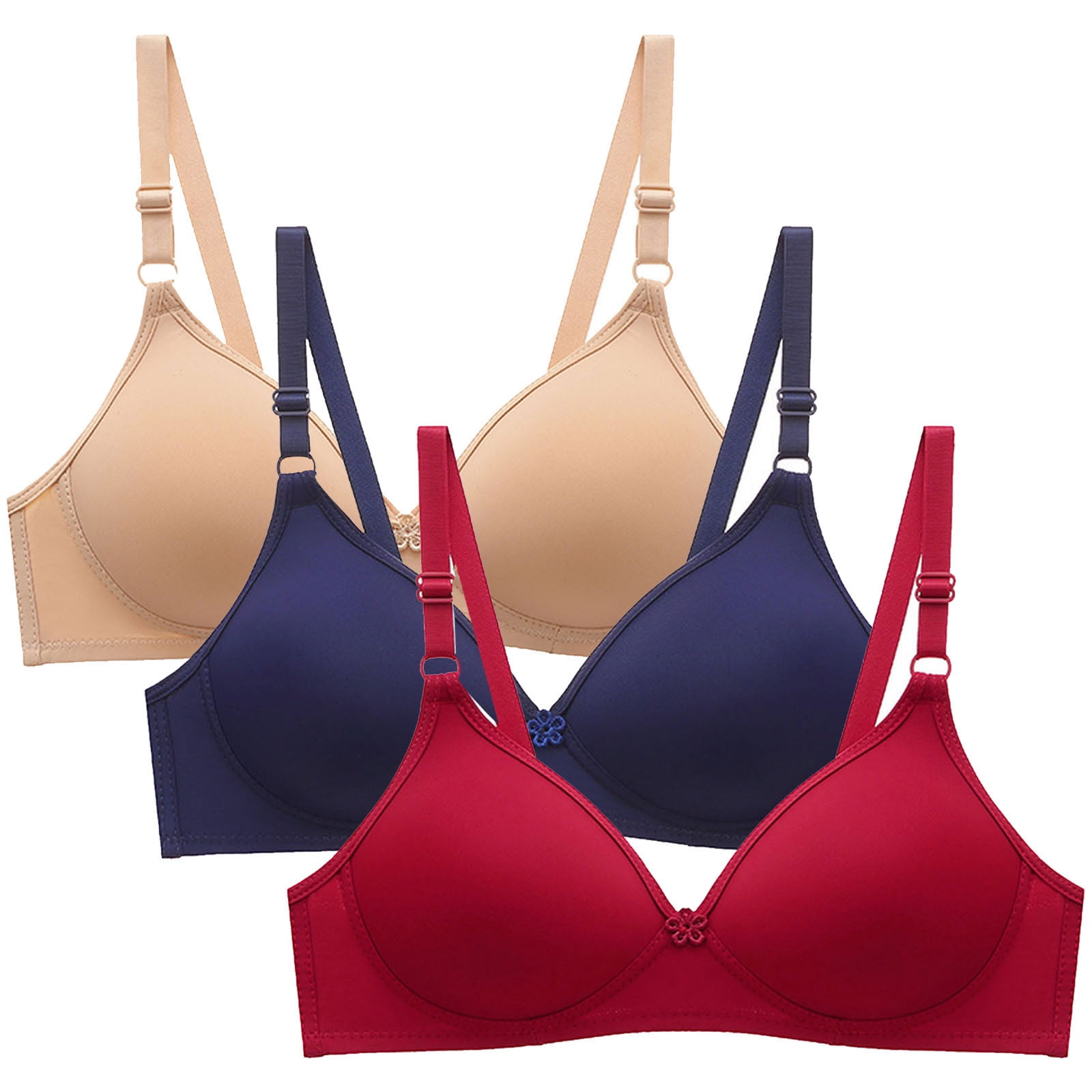 ATOYSOY Wireless Bras for Woman 3 Pack Bras for Teen Girls, Push Up ...