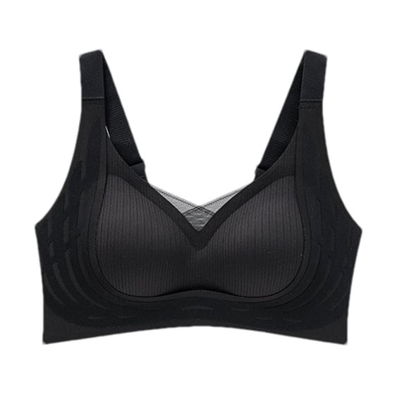 ATOYSOY Women Bras Wireless Soft Seamless Full Support Push Up Ribbed ...