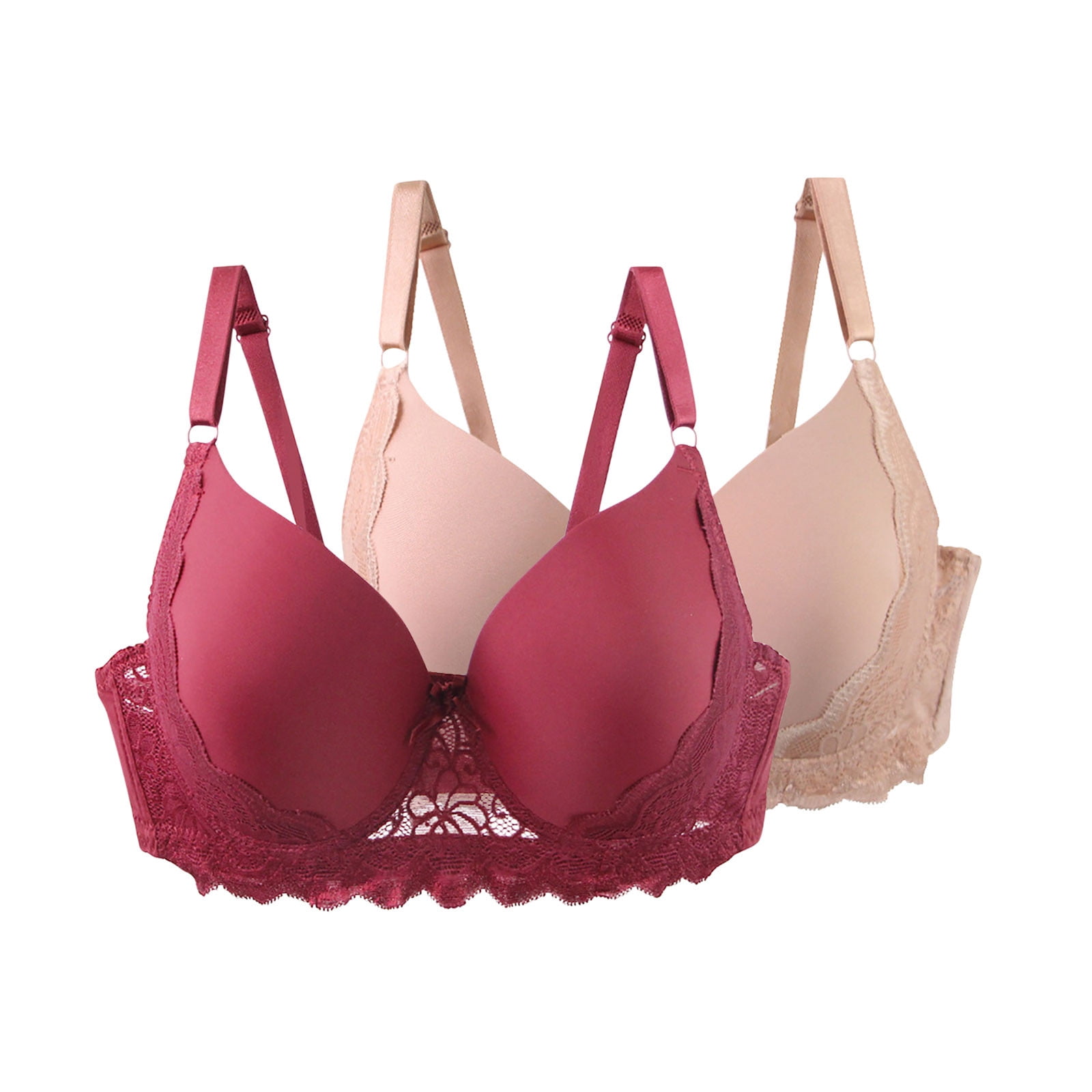 ATOYSOY Women's Bras Plus Size Lace Bralette Soft Floral Embroidery Bra ...