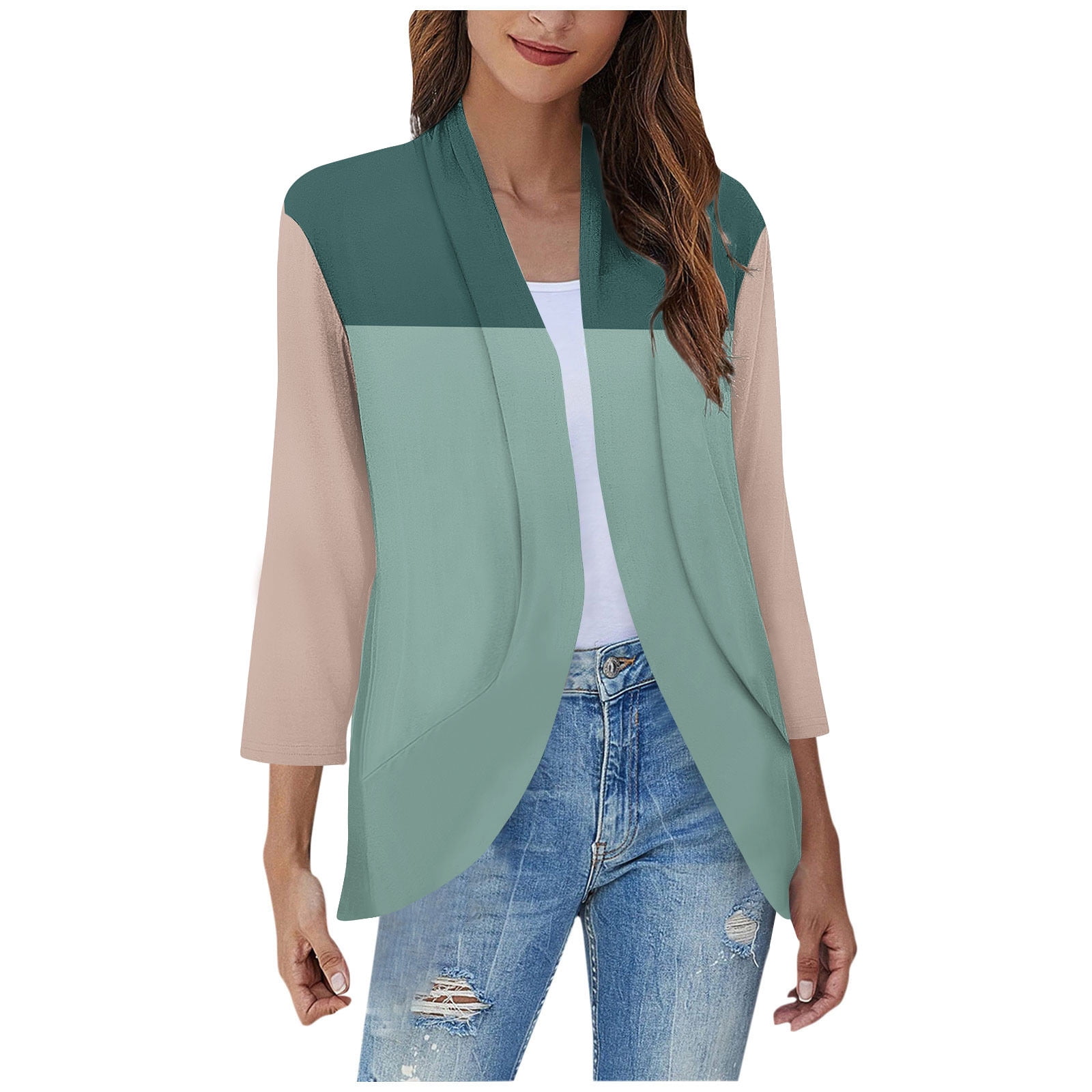 ATOYSOY Women's Casual Lightweight Open Front Cardigans Soft Draped ...