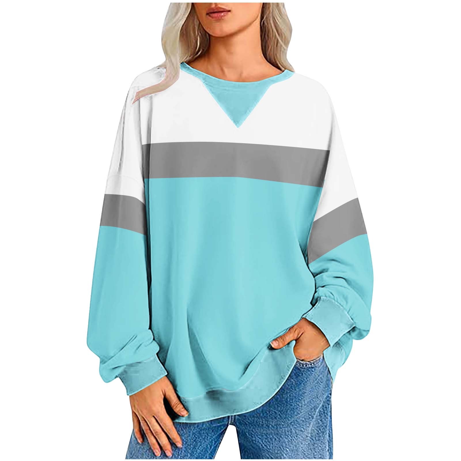 ATOYSOY Women's Oversized Tops Fashion Casual Shirts Drop Shoulder Outwear Long Sleeve Tees Fall ...