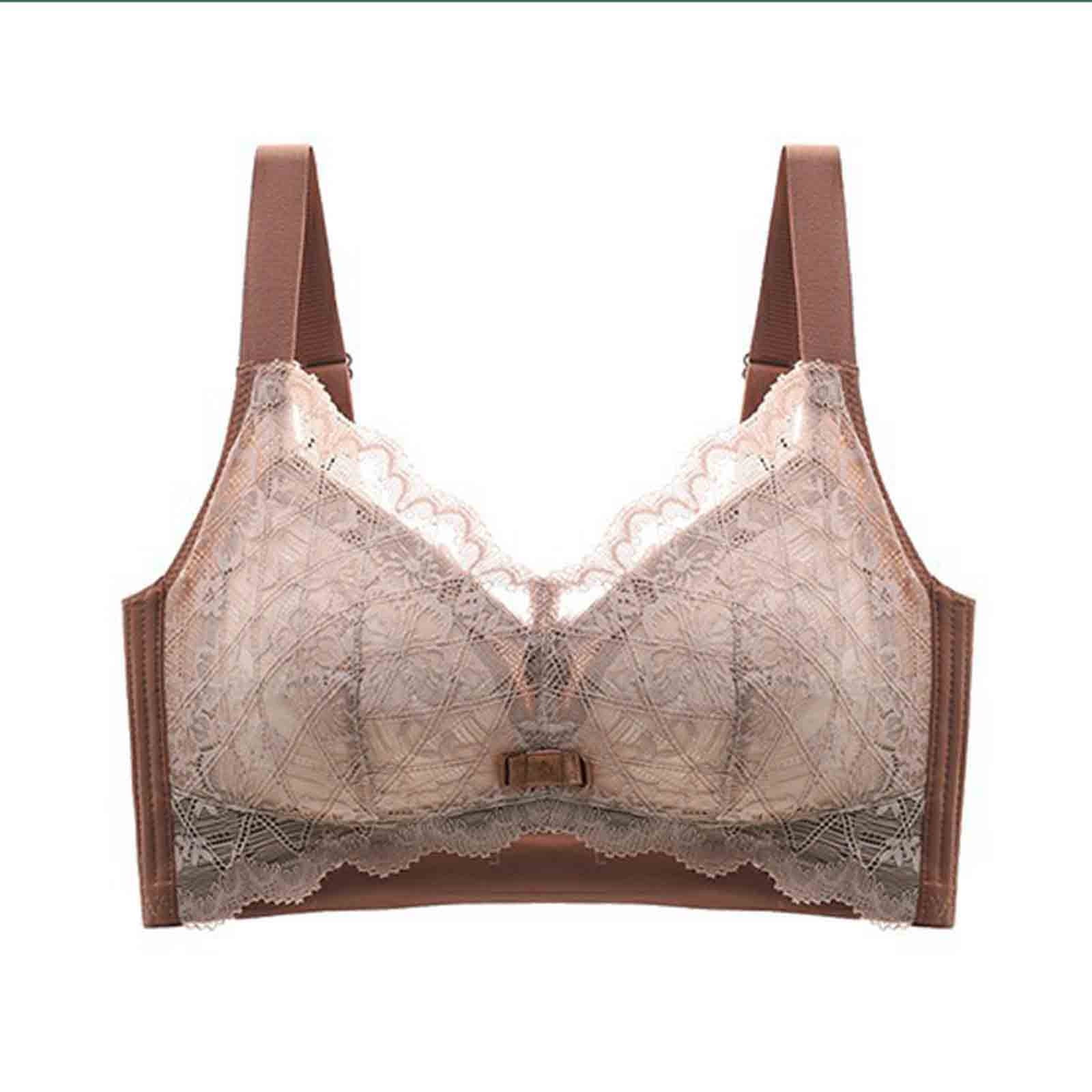 ATOYSOY Women's Plus Size Everyday Bra Wireless Floral Lace Breathable Push Up Underwear ...