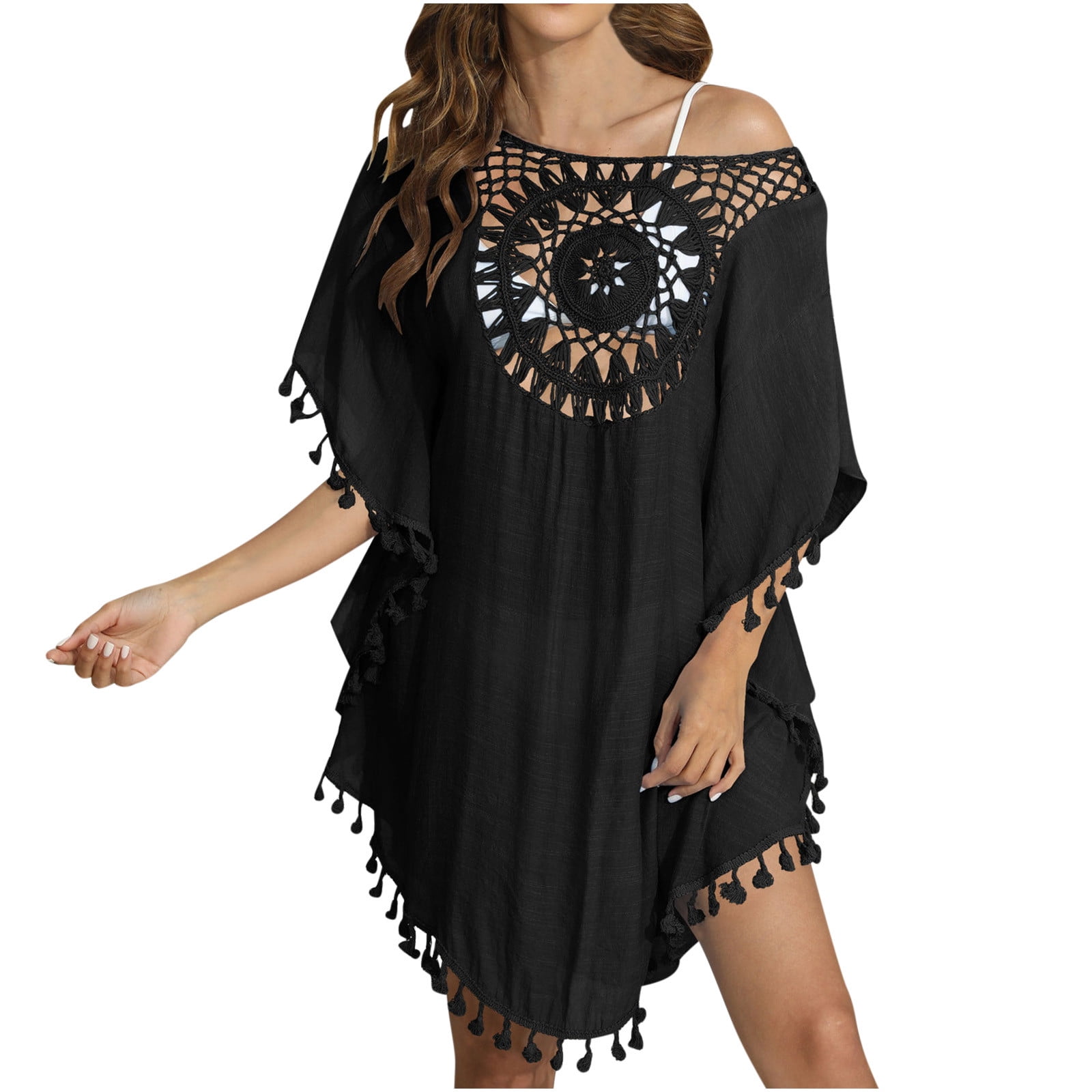 ATOYSOY Women's Plus Size See-Through Cover Up Dress Summer Sundress ...