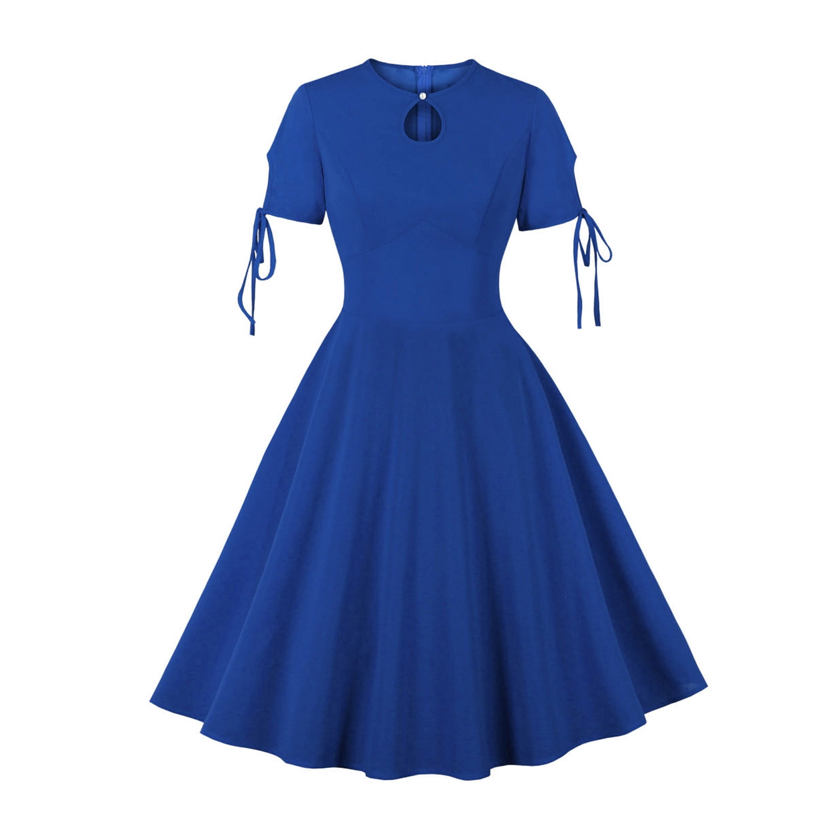 ATOYSOY Women's Plus Size Tea Length A Line Vintage Dress Summer ...