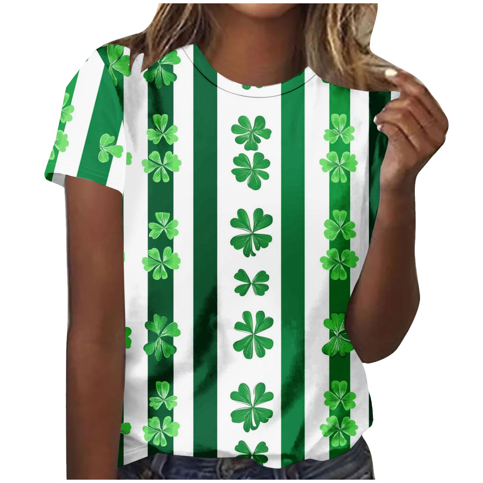 ATOYSOY Women's Short Sleeve Tops St. Patrick's Day Ladies Blouses ...