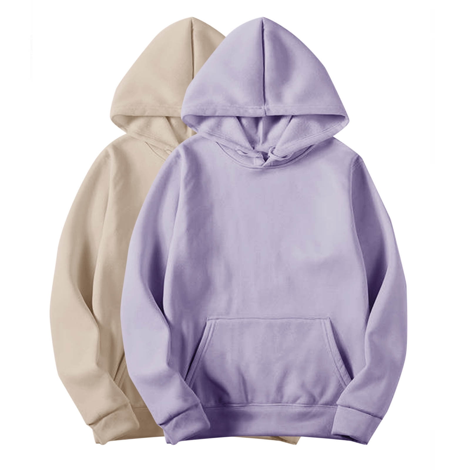 ATOYSOY Women's Solid Color Pullover with Pockets Casual Shirts 2 Pack ...