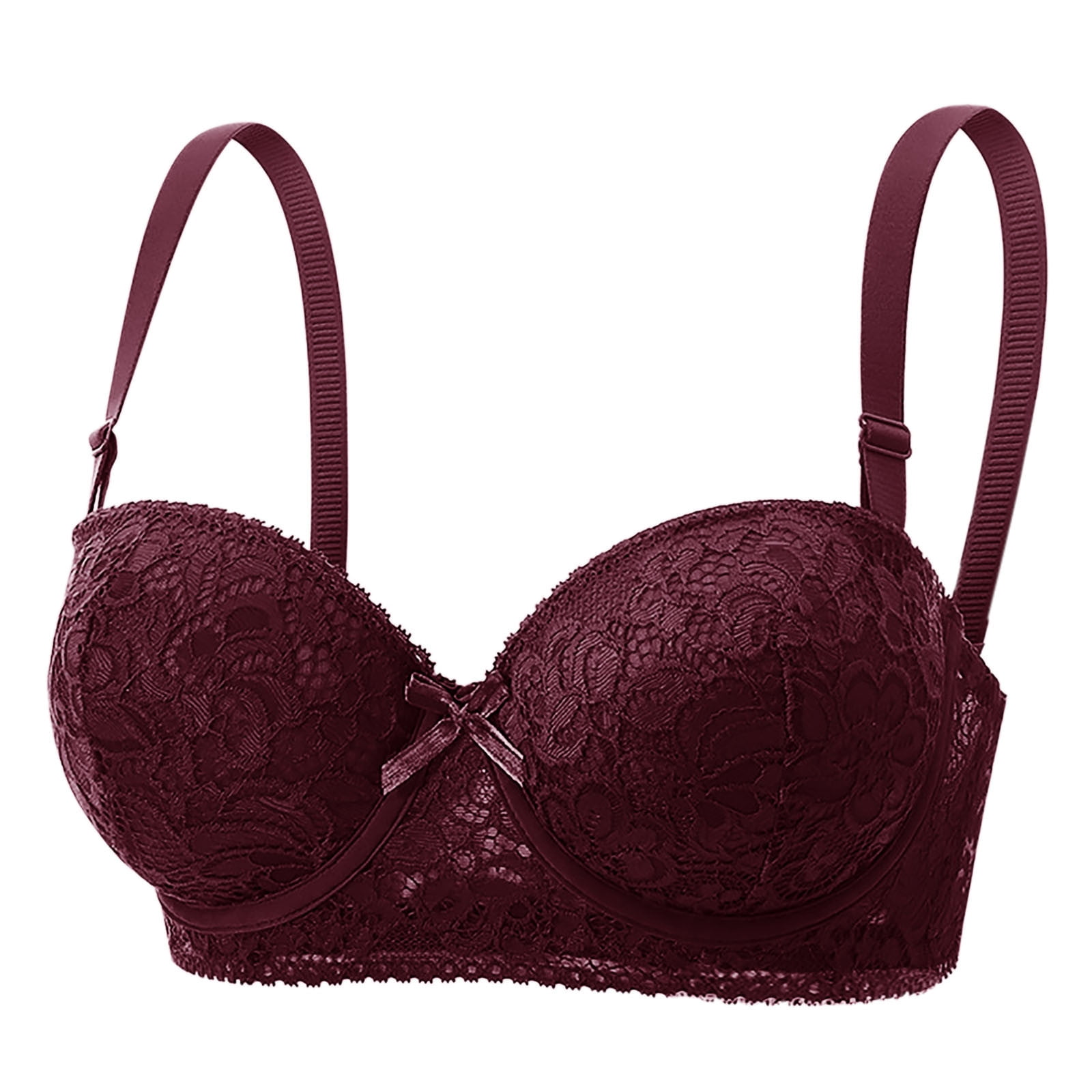 ATOYSOY Women's Underwire Bra Soft Comfy Push Up Lace Everyday Bras (Red,L) - Walmart.com