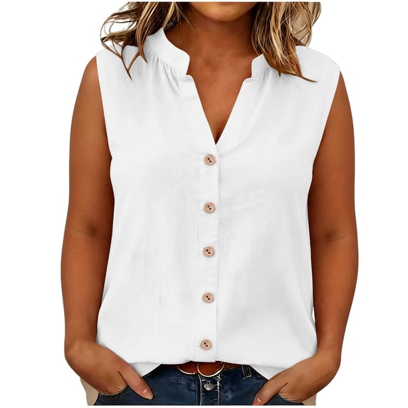 ATOYSOY Womens Blouses Dressy Casual Solid Color Split V Neck ...