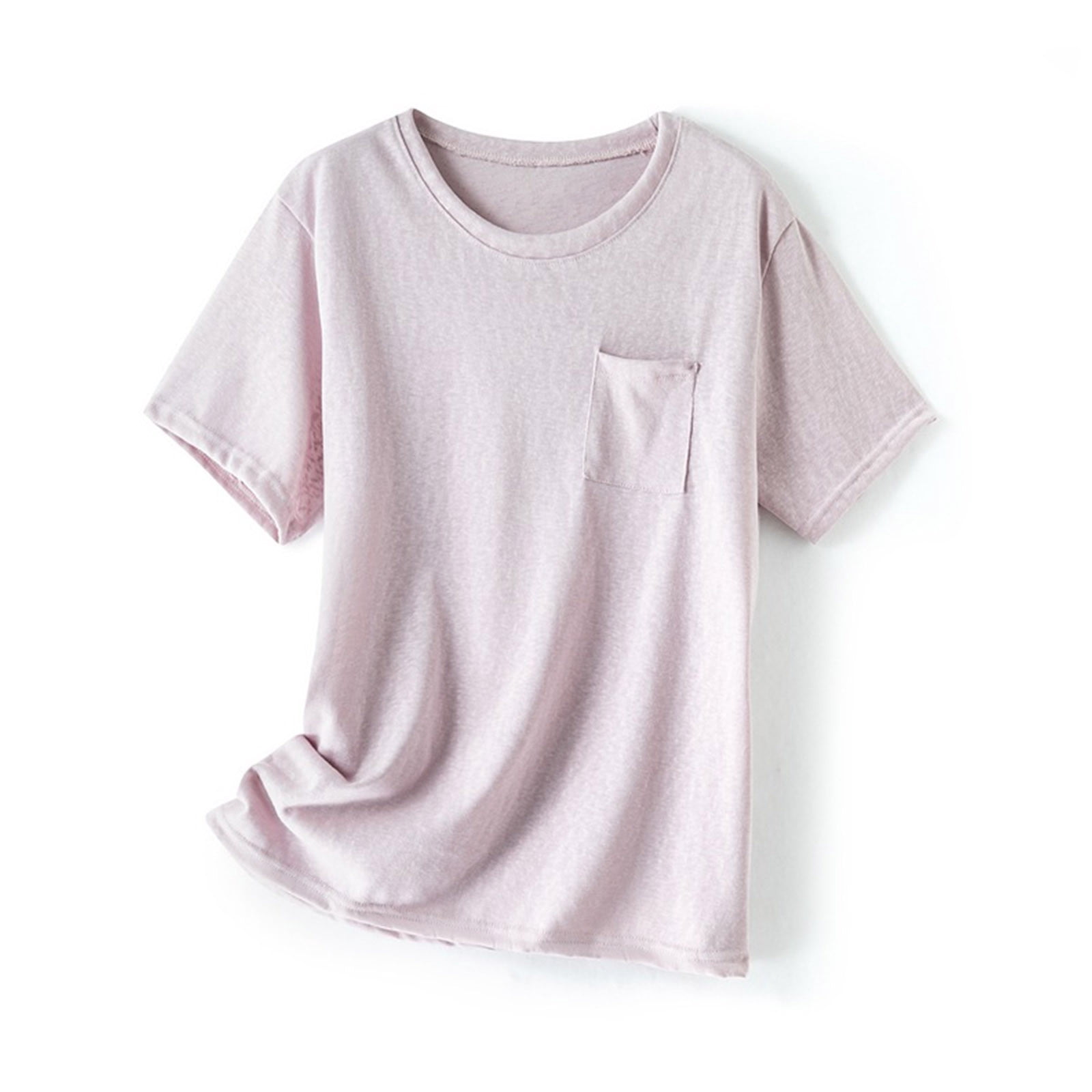 ATOYSOY Womens Crew Neck Pocket T-Shirts Short Sleeve Casual Basic Tops ...