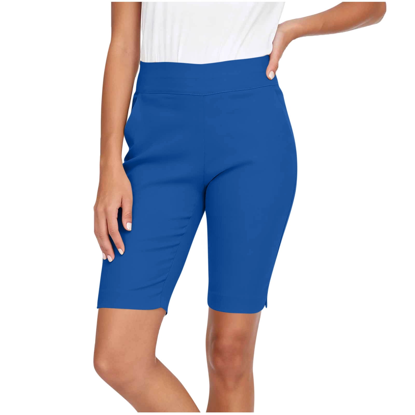 ATOYSOY Womens High Waist Biker Shorts Stretchy Knee Length Supportive ...