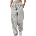 ATOYSOY Womens Lined Jogger Pants Solid Color Drawstring Elastic Waist ...