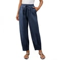 ATOYSOY Womens Linen Jogger Pants Solid Color Drawstring Elastic Waist ...