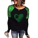 ATOYSOY Womens Long Sleeve Tops St. Patrick's Day Shirt Crew Neck ...