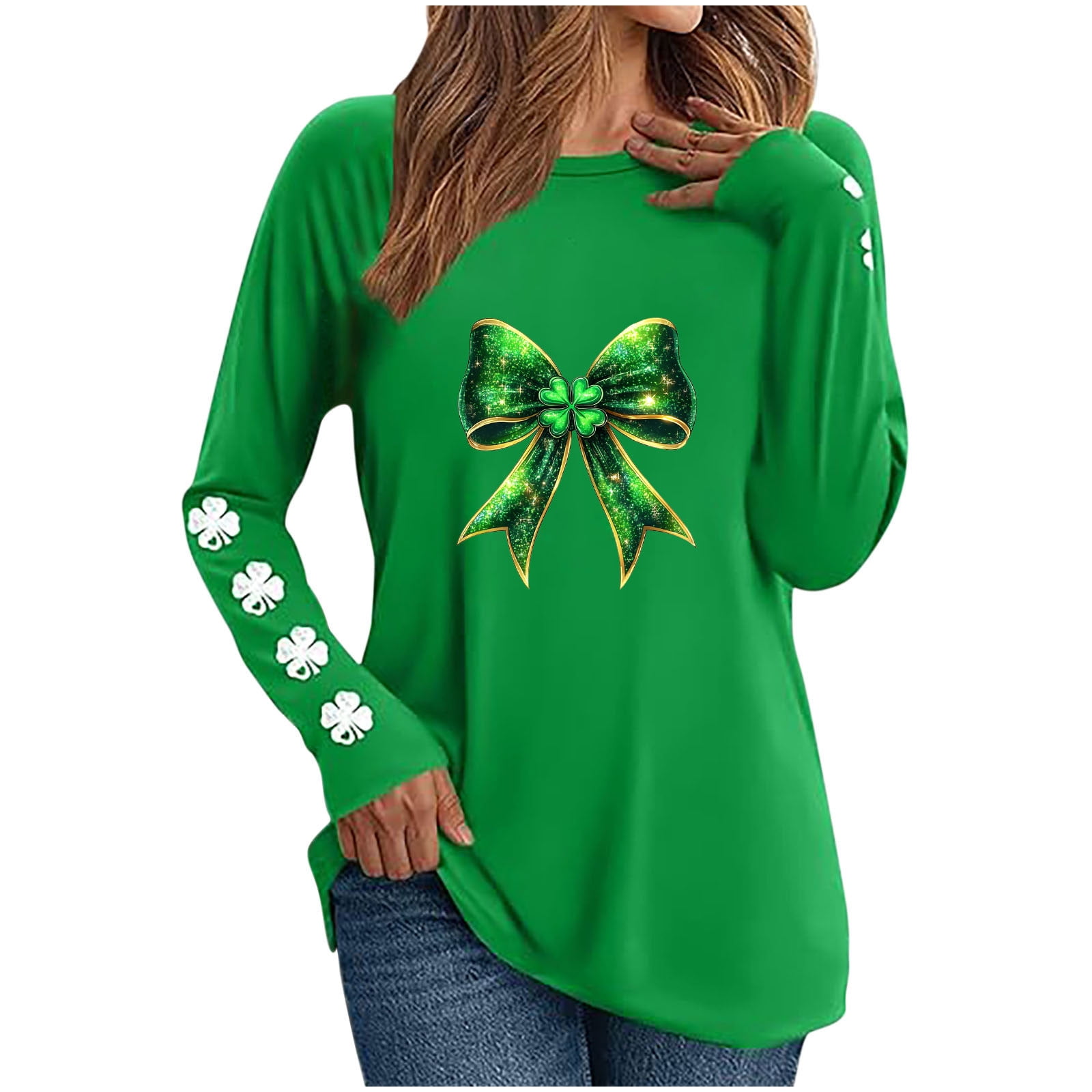 ATOYSOY Womens Long Sleeve Tops St. Patrick's Day Shirt Ladies Blouses ...