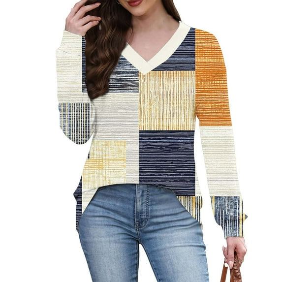 ATOYSOY Womens Tops Regular Plus Size Tunic Tops Long Sleeve Ladies ...