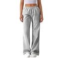 ATOYSOY Womens Wide Leg Casual Pants Solid Color Striped Texture ...