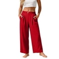 ATOYSOY Womens Wide Leg Dress Pants Solid Color Pleated Elastic High ...