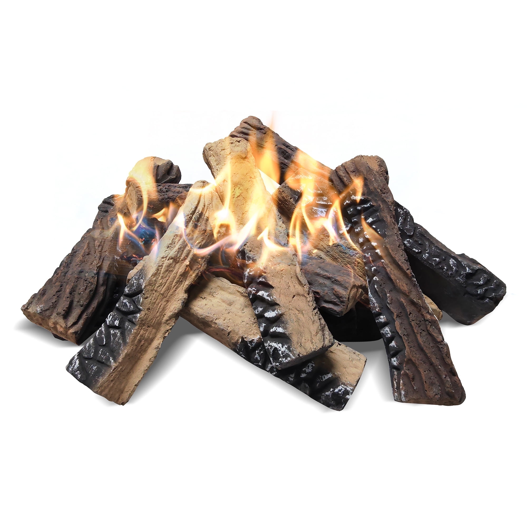 Free Shipping! ATR ART to REAL 10PCS Large Gas Fireplace Logs,Ceramic ...