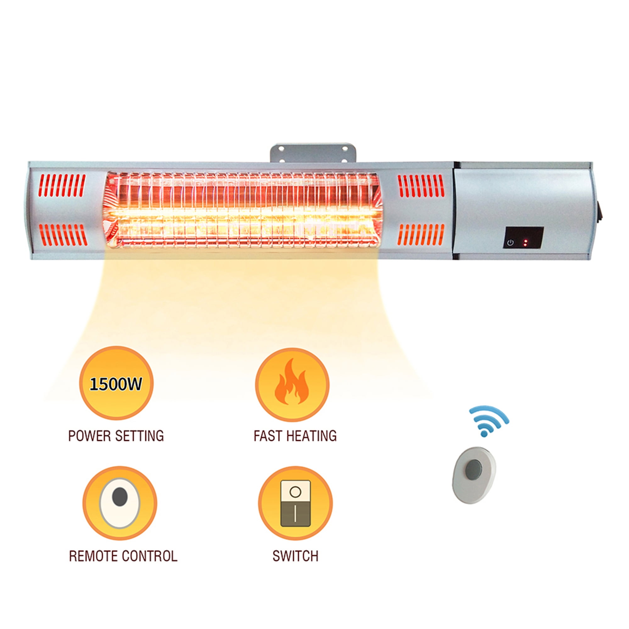 Westinghouse Infrared Electric Outdoor Heater, Pole Mounted, Silver ...