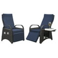 ATR ART to REAL 2PCS Rattan Recliner Chairs with Flip Table, Adjustable ...