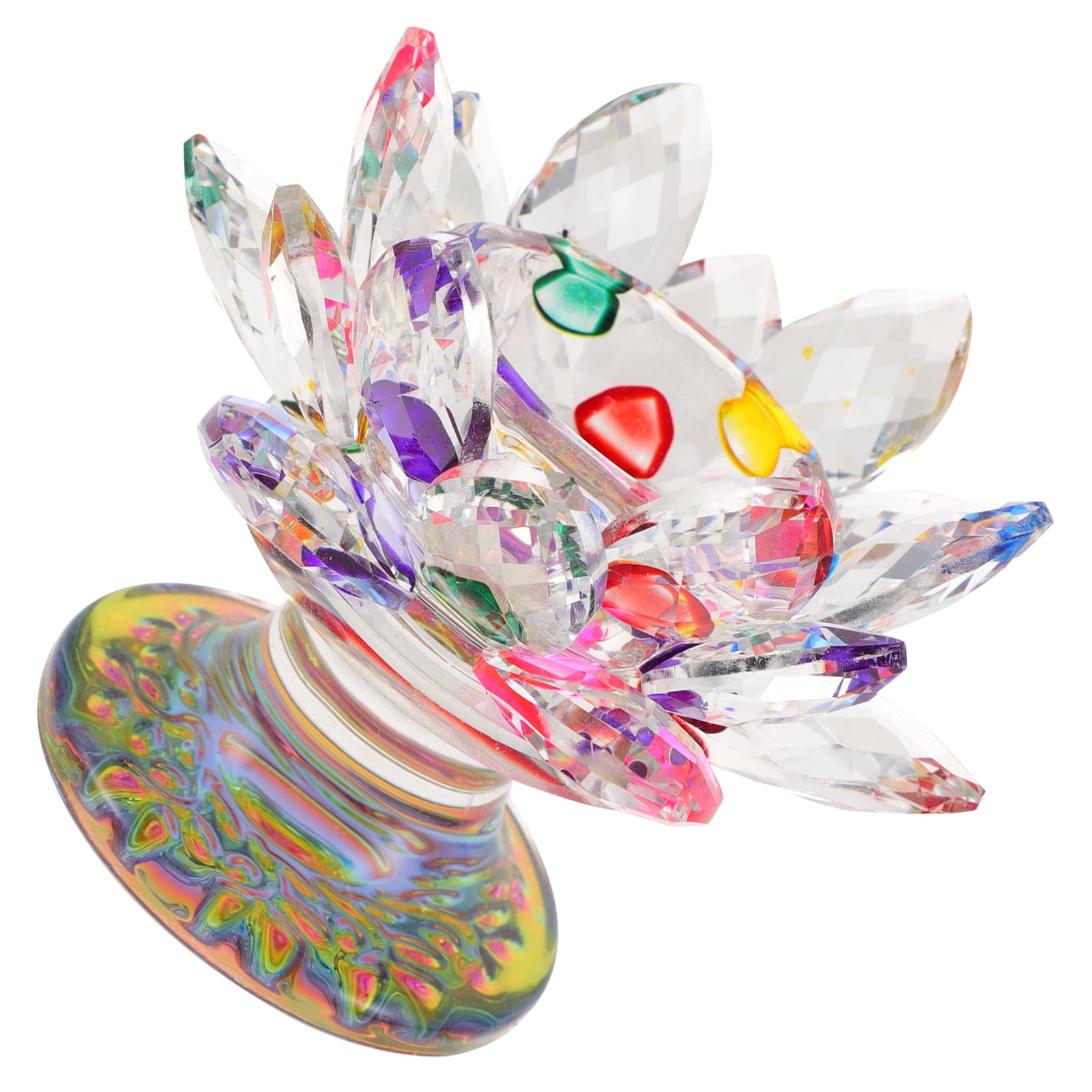 ATRISS Crystal Lotus Flower Tea Light Holder Lotus Shape Buddhism ...