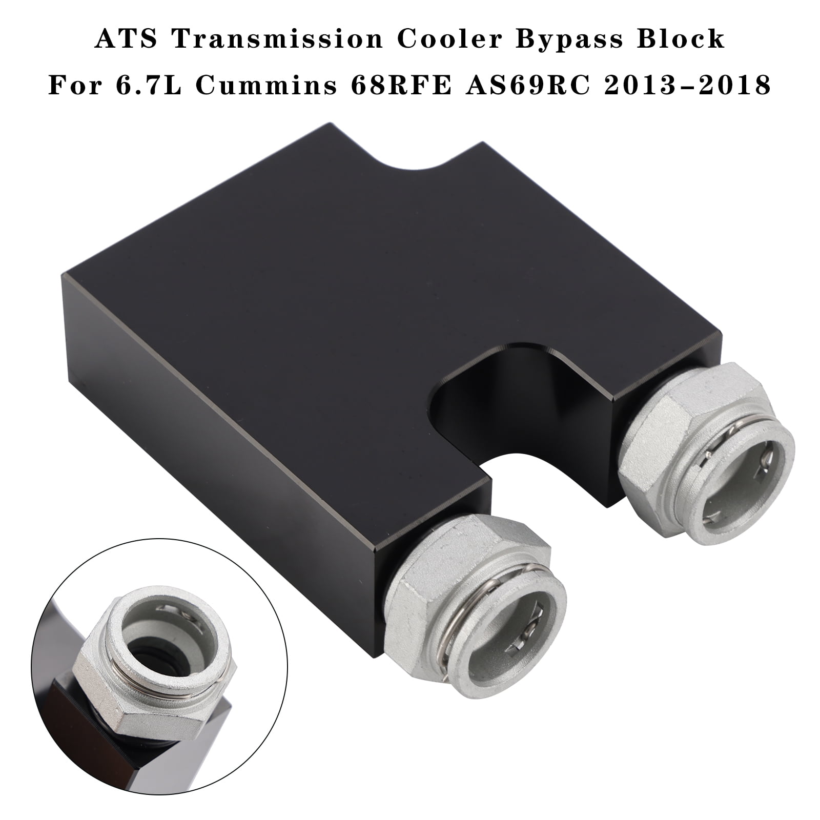 ATS Transmission Cooler Bypass Block For 6.7L Cummins 68RFE AS69RC 2013 ...