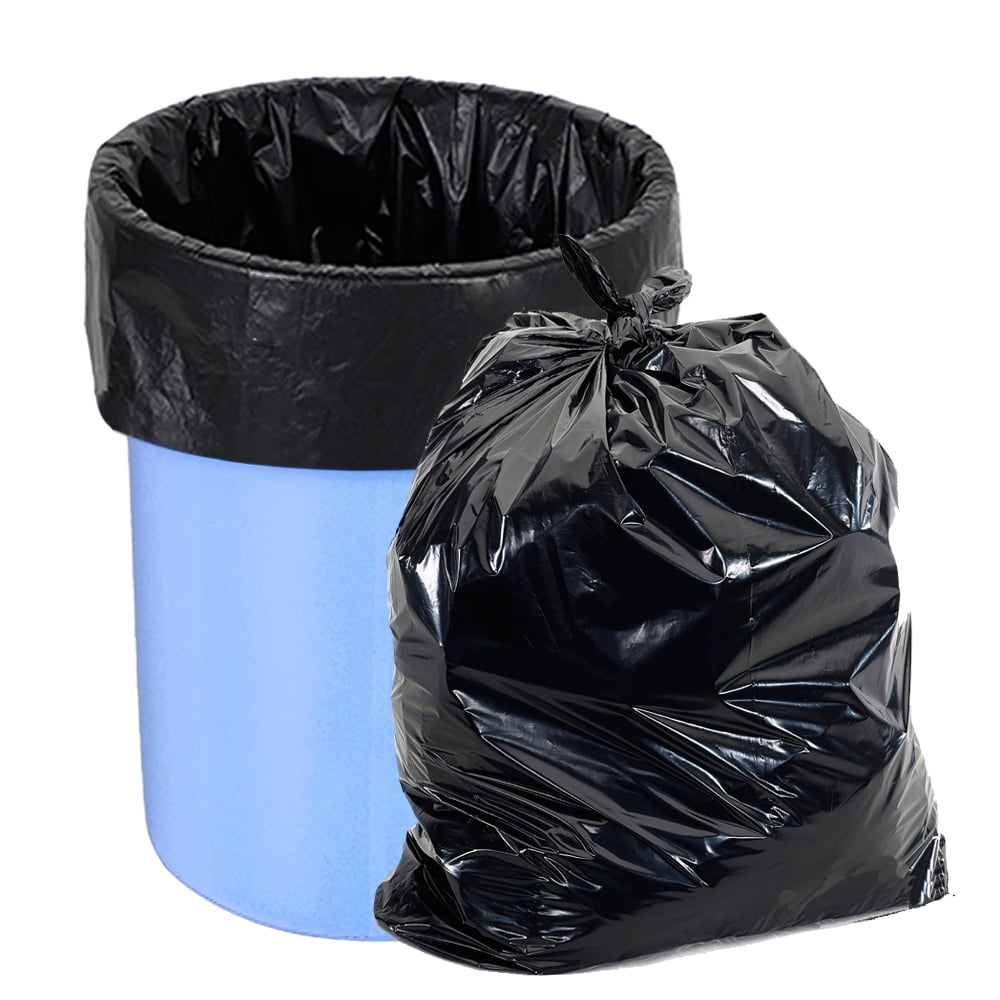 ATSAMFR 4Gallon Size 100 Counts Flat Black Garbage Bags Large Capacity ...