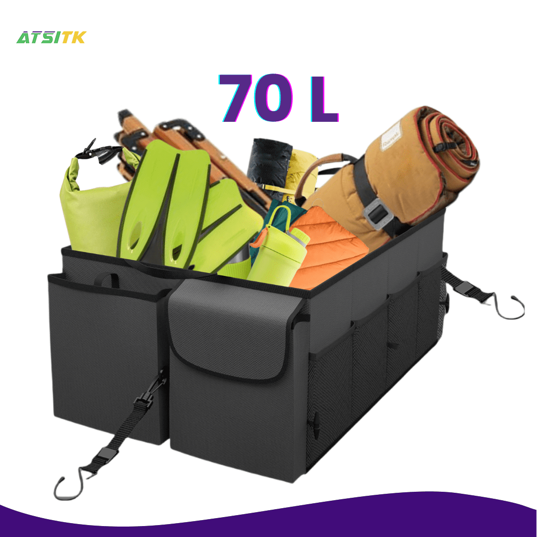 ATSITK Large Car Trunk Camping Organizer - Maximize Storage Space, Easy ...