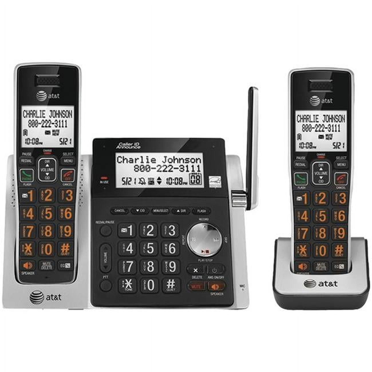 ATT Cordless Answering System with Dual Caller ID & Call Waiting 2 ...