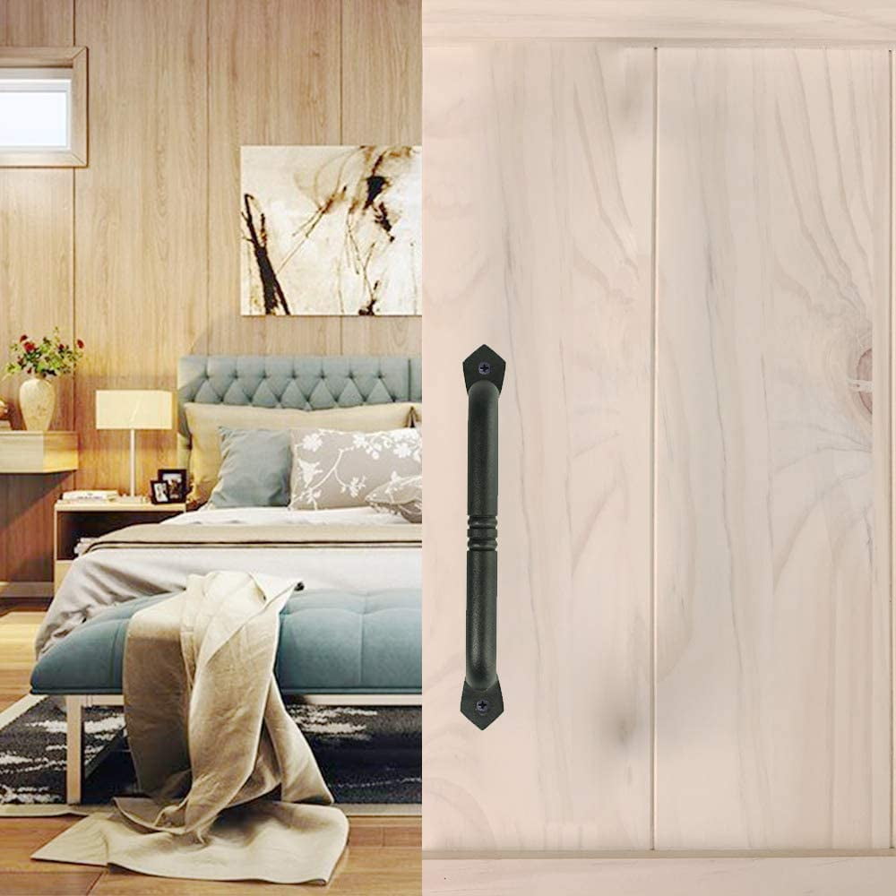 ATT Hardware 10'' Black Rustic Cast Iron Barn Door Handle Pull ...