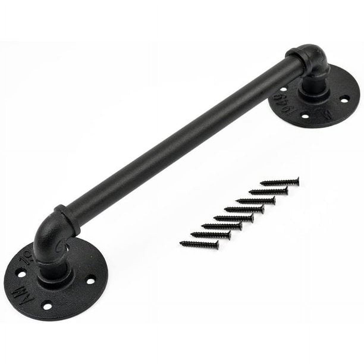 ATT Hardware 12'' Oil Rubbed Bronze Iron Industrial Pipe Barn Door ...