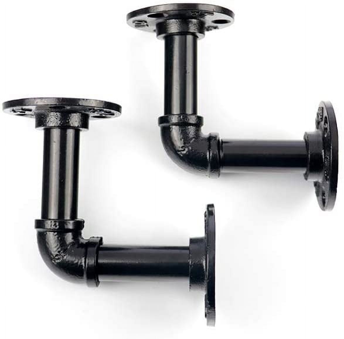 ATT Rustic Floating Shelf Brackets Industrial Iron Pipe Shelf Brackets ...