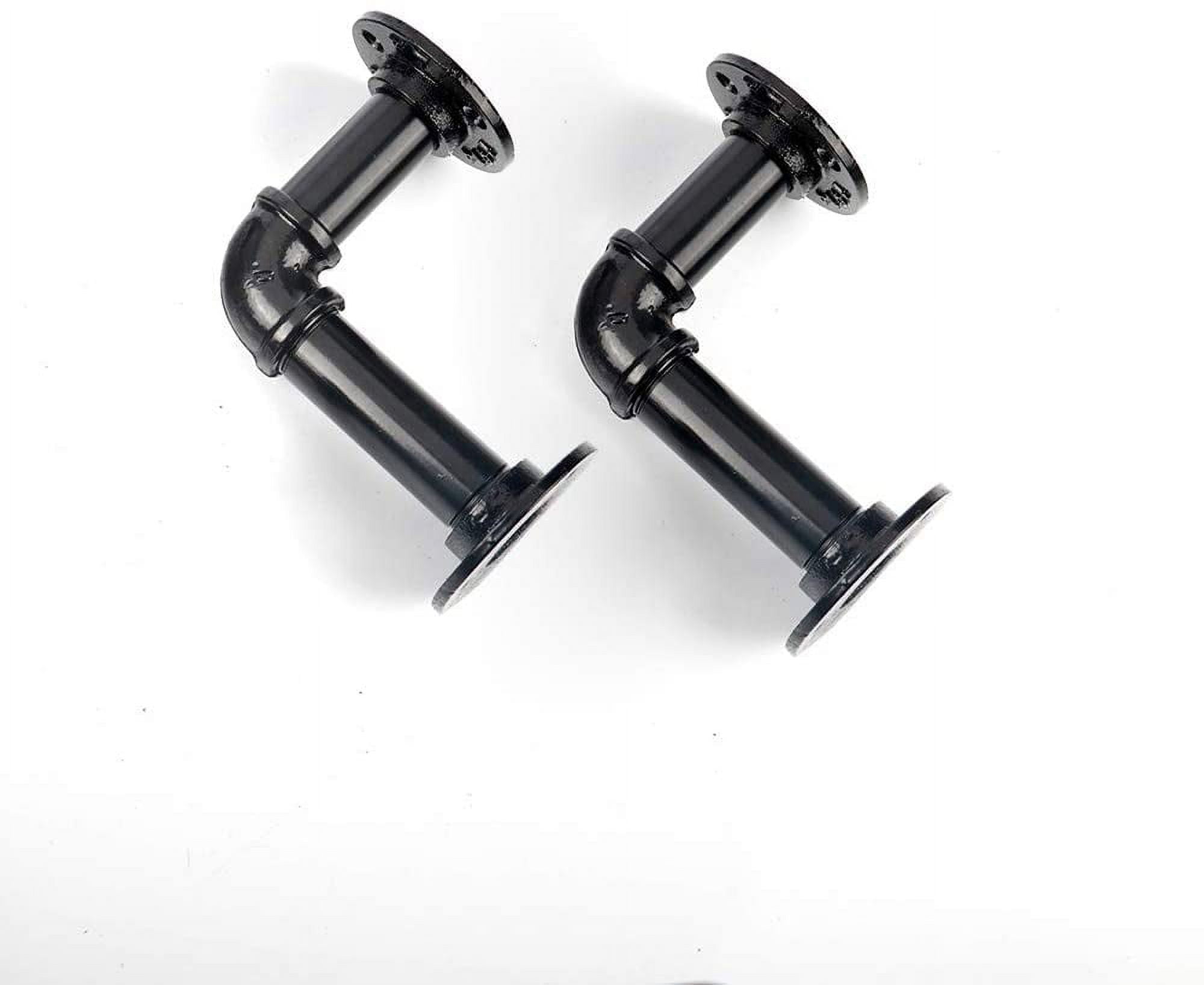 ATT Rustic Floating Shelf Brackets Industrial Iron Pipe Shelf Brackets ...