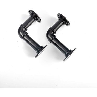 ATT Rustic Floating Shelf Brackets Industrial Iron Pipe Shelf Brackets ...