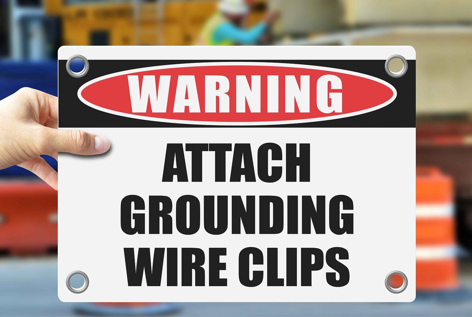 ATTACH GROUNDING WIRE CLIPS | Warning Notice Caution Danger 3mm PVC ...