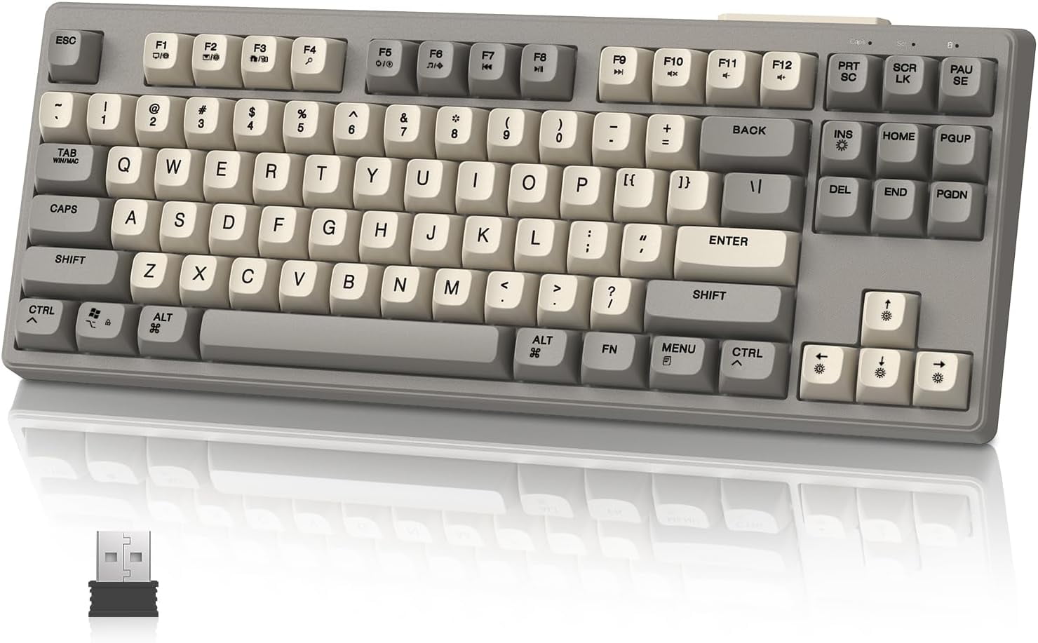 ATTACK SHARK Anti-ghosting Wireless Gaming Keyboard, Creamy Gray ...