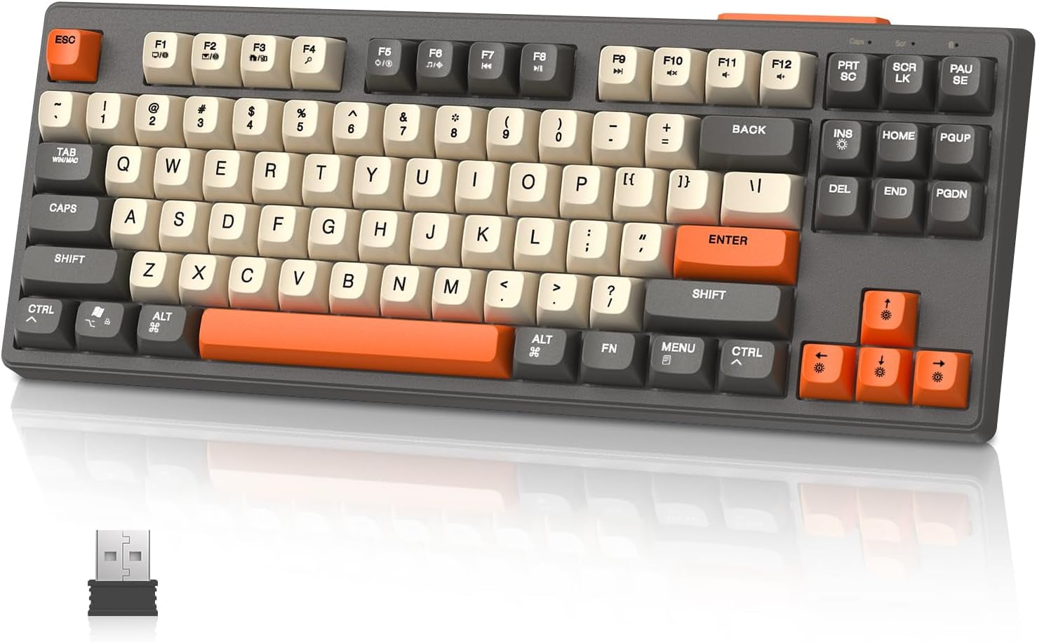 ATTACK SHARK RGB Backlit Bluetooth Gaming Keyboard, Orange & Gaming ...