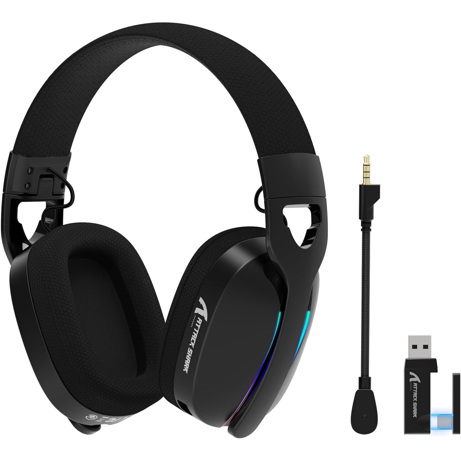 ATTACK SHARK L90 Ultralight RGB Wireless Gaming Headset with Plug-in ...