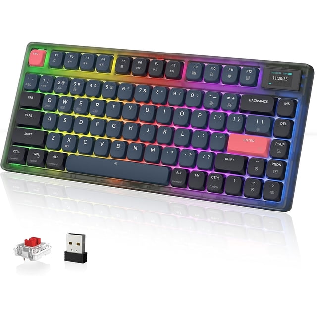 ATTACK SHARK Low Profile Mechanical Keyboard 75%,BT5.0/2.4G/Cable,PBT ...