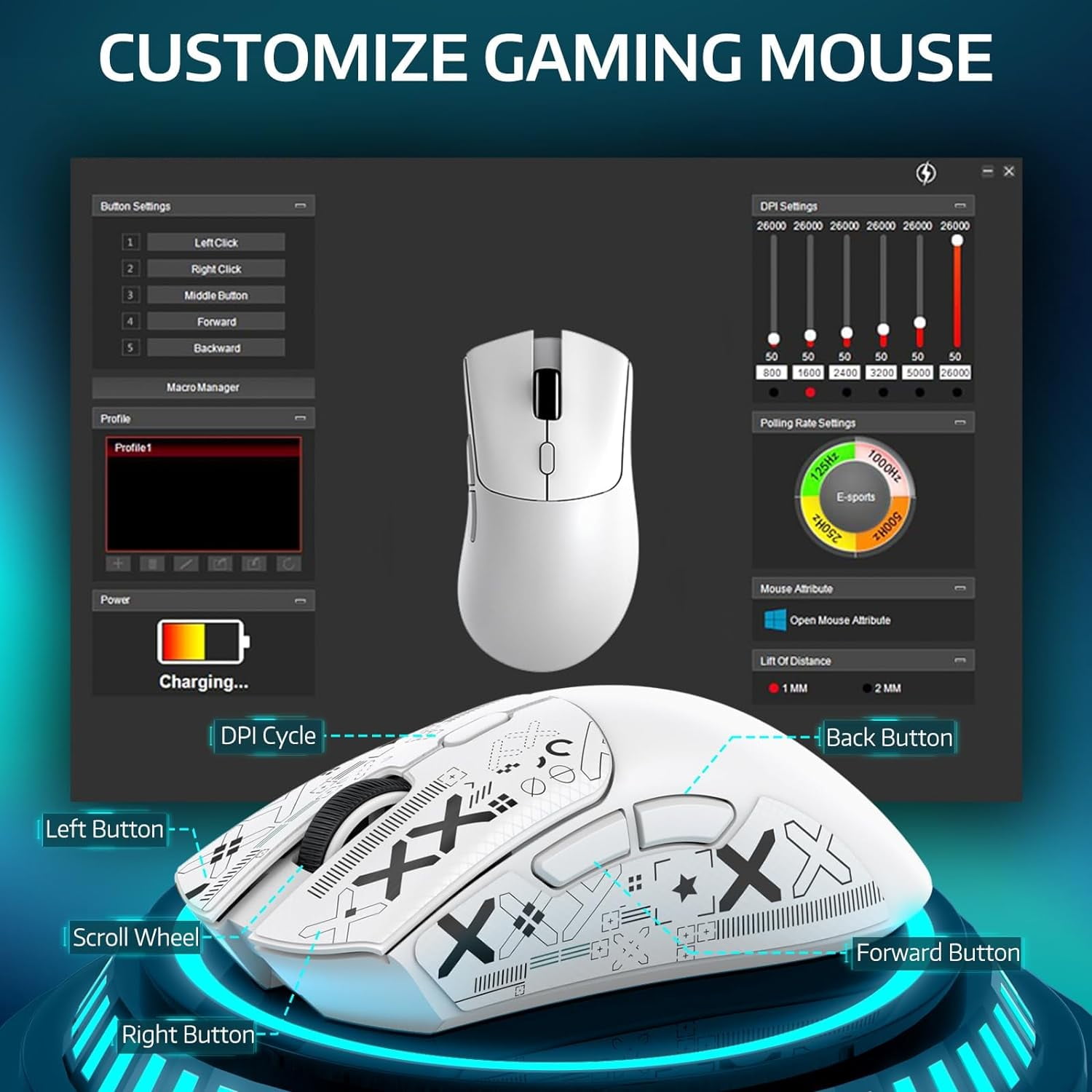 ATTACK SHARK R1 SUPERLIGHT Mouse with Tape, PixArt PAW3311 Gaming ...