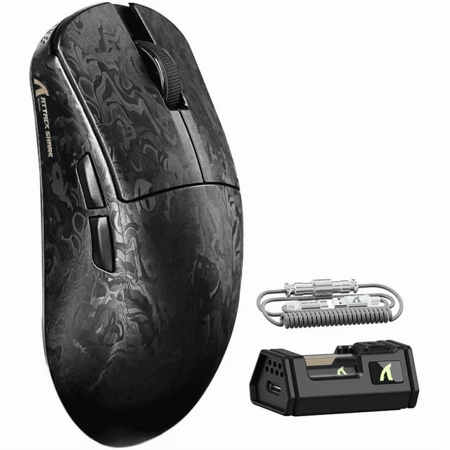 ATTACK SHARK R11 ULTRA Carbon Fiber Wireless 8K PAW3950MAX Gaming Mouse ...