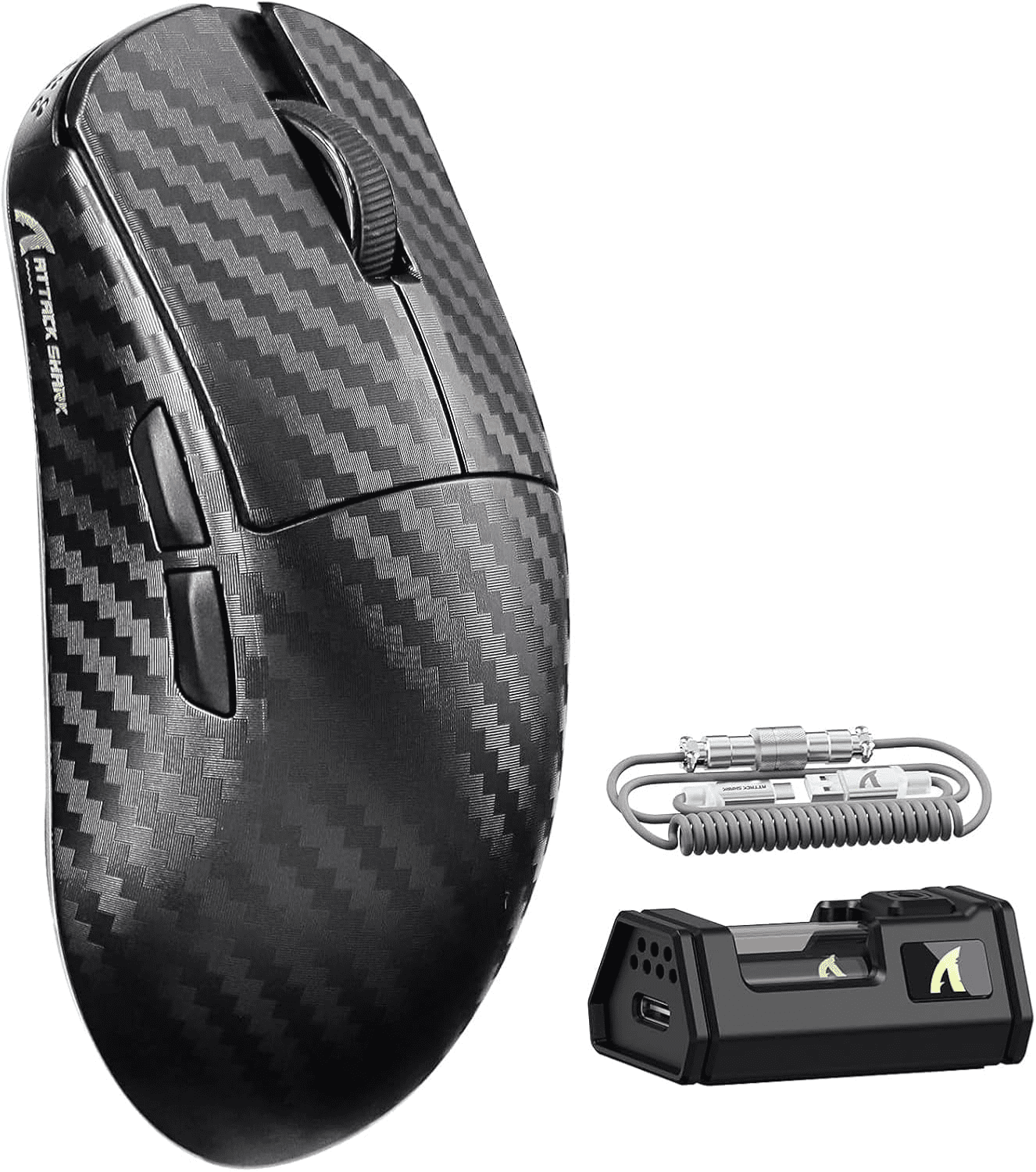 ATTACK SHARK R11 Ultra 8K Carbon Fiber Wireless Gaming Mouse with 42000 ...