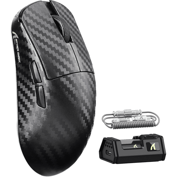 ATTACK SHARK R11 Ultra 8K Carbon Fiber Wireless Gaming Mouse with 42000 ...