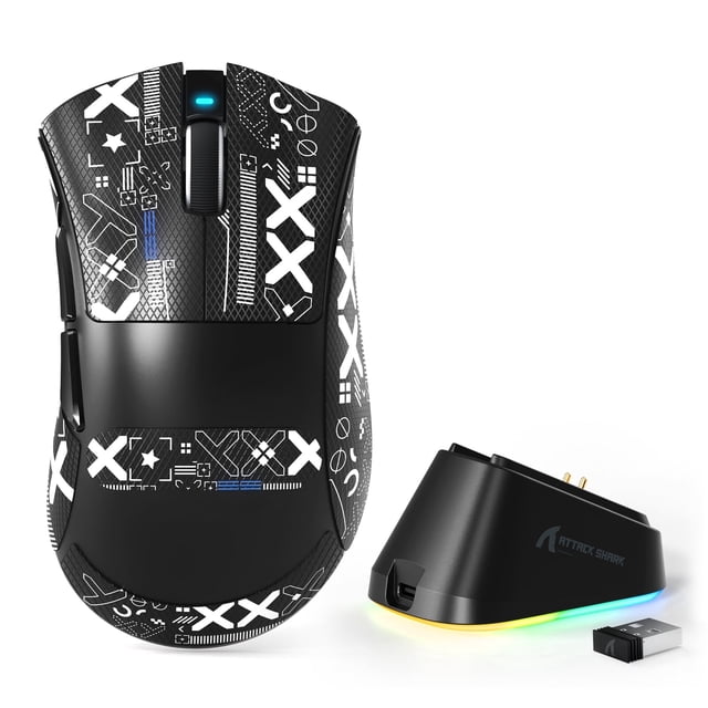 ATTACK SHARK V3 PRO Wireless Gaming Mouse with RGB Charging Dock, 62g ...